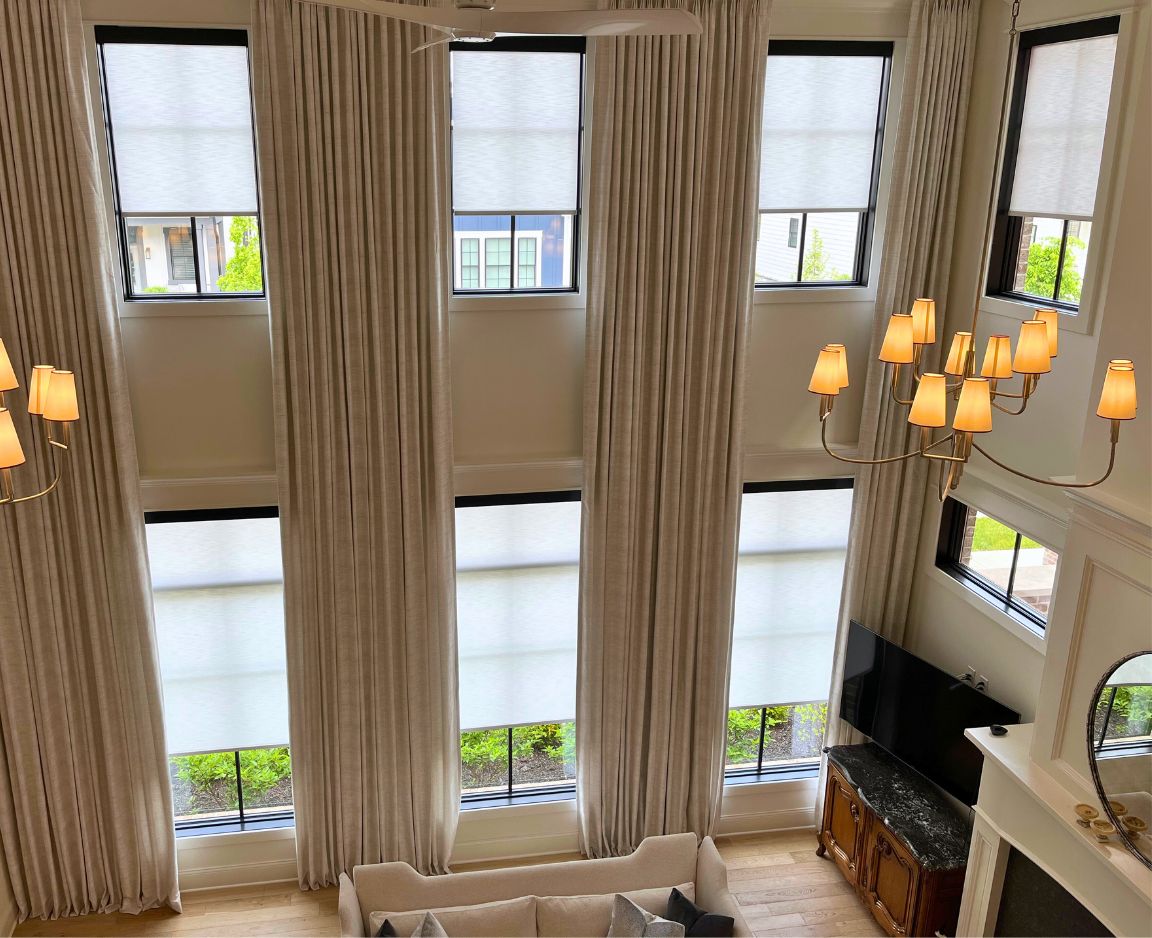 Custom Two-Story Window Treatments - Drapery Street